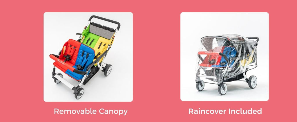 4 Seat Stroller - for Quadruplet with Infant Seat (H4E) – familidoo.com