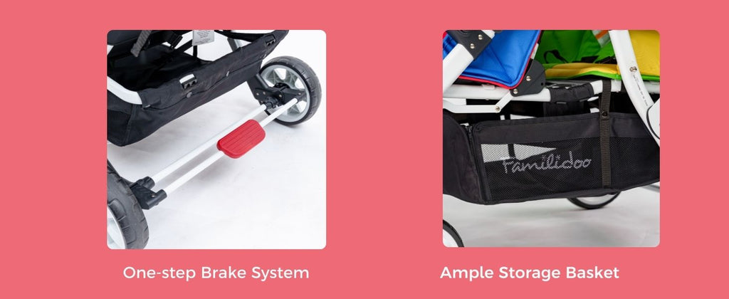 4 Seat Stroller - for Quadruplet with Infant Seat (H4E) – familidoo.com